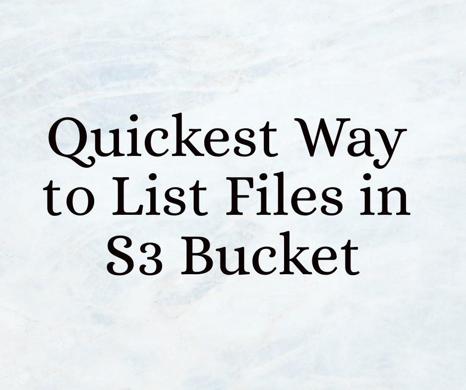Quickest Ways To List Files In S3 Bucket Binary Guy